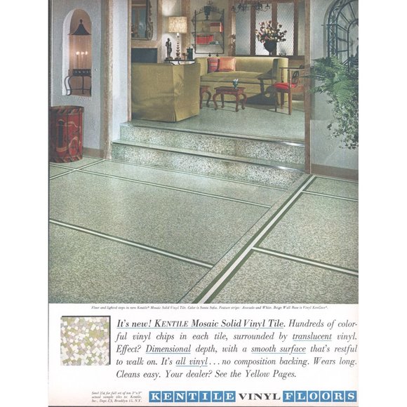 Kentile | Art | 961 Kentile Vinyl Flooring Tile Vintage Print Ad ...
